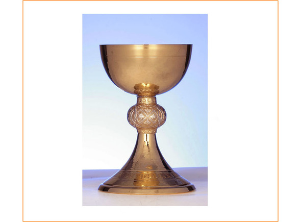 Cáliz católico de plata con nudo de manzana aplastada - Brabander.es