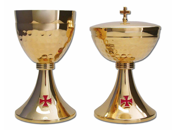 Cáliz católico con baño de oro y Cruz esmaltada en venta - Brabander.es