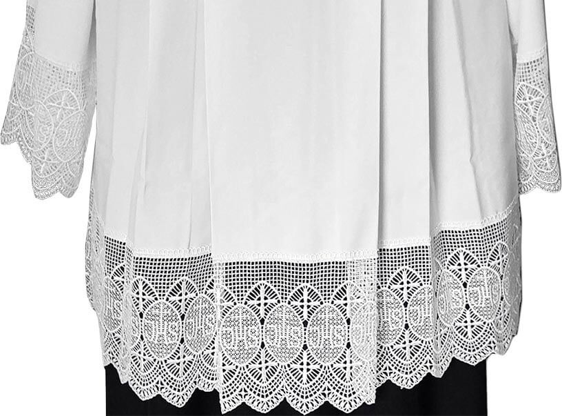 Roquete litúrgico con puntilla | Sobrepelliz para acólitos